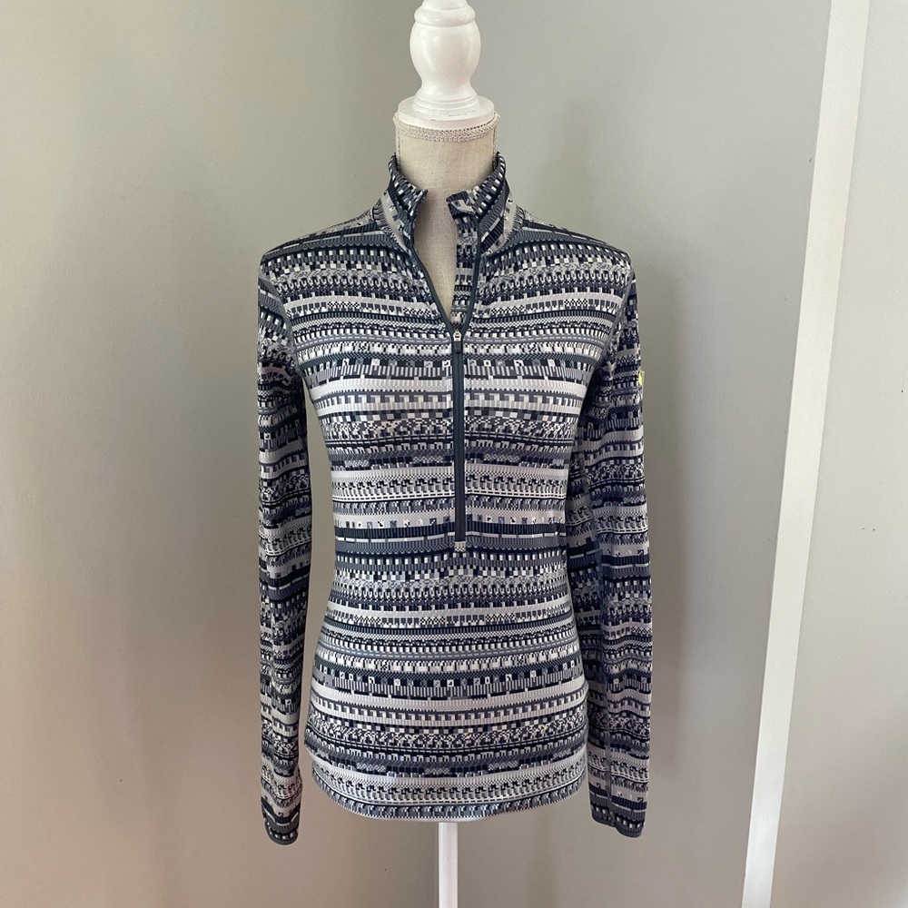 Nike Pro Dri Fit Black White 8 Bit Print Half Zip Per… - Gem